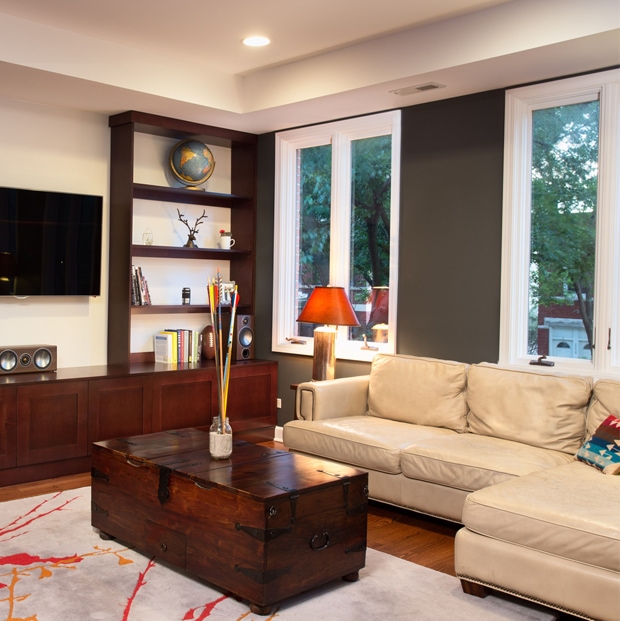Library, Living Room & Banquette - Chi Renovation & Design